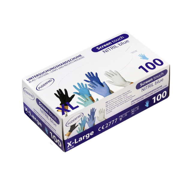 Screen Touch Blue - Nitril Untersuchungshandschuh, Blau, puderfrei ...